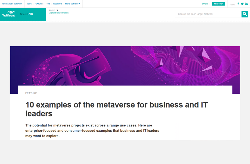TechTarget: 10 examples of the metaverse for business and IT leaders | Globant